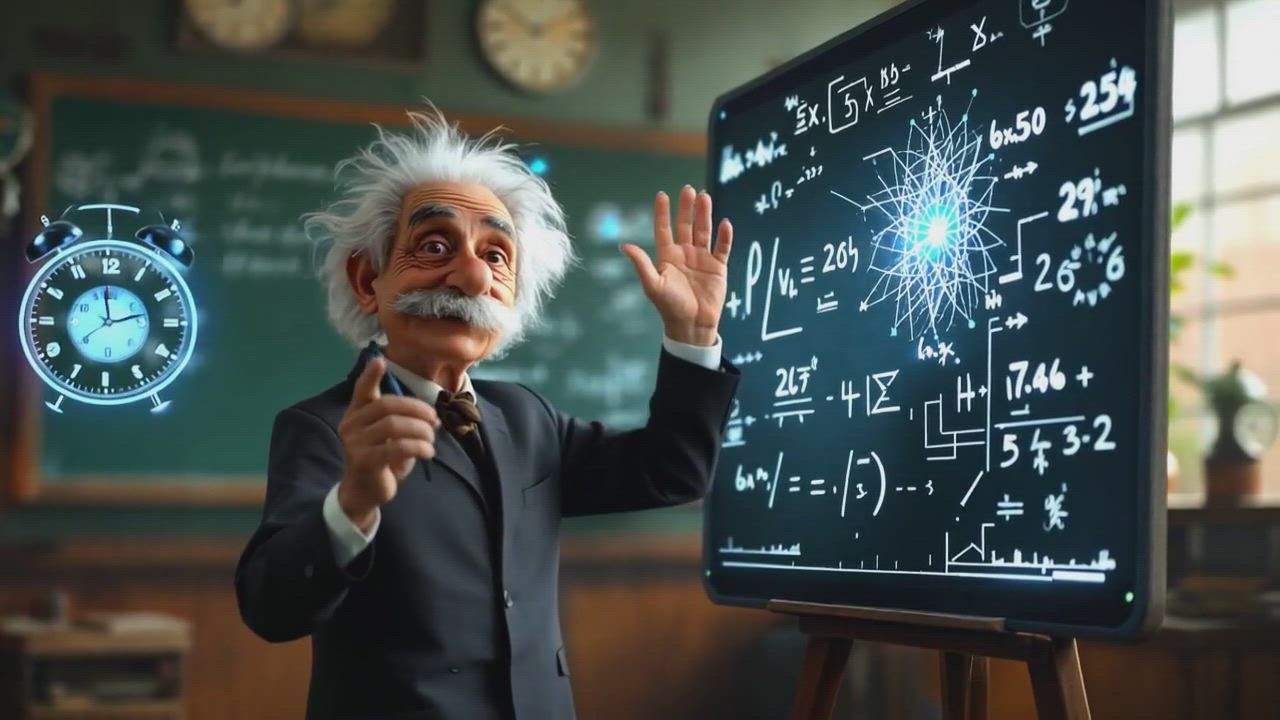 Einstein Glowing Chalkboard Animation Video | Steve.AI Sample